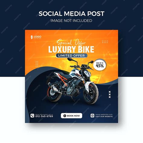 Premium Vector New Motorcycle Social Media Instagram Post Template