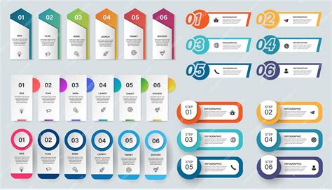 Premium Vector Set Of Steps Business Data Visualization Timeline Process Infographic Template