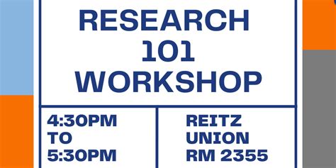 Workshop Research 101 Exploring The World Of Undergraduate Research