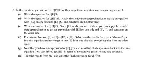 5 In This Question You Will Derive D[p] Dt For The