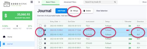 Merge Trades Edgewonk