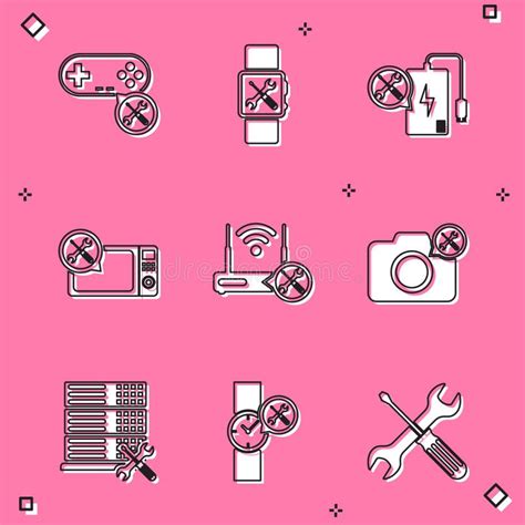 Set Gamepad Service Smartwatch Power Bank Microwave Oven Router Wi Fi With Photo Camera