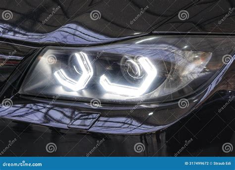 Different Types Of Headlights At Drop Down Expo In Bucharest Stock