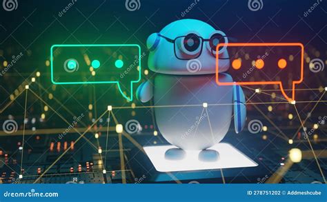 Cute Conversational Copilot Ai Robot With Speech Bubble 3d Royalty