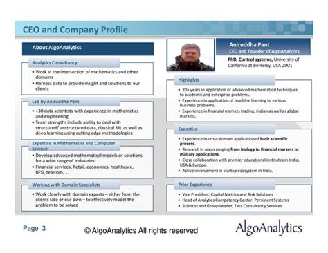 Alogoanalytics Company Presentation Ppt