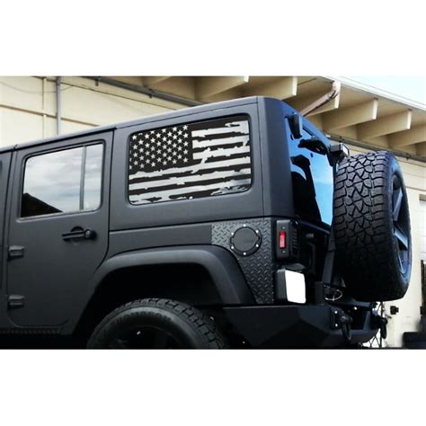 Jeep Wrangler American Flag Decal Mexican American Flag Window Decals