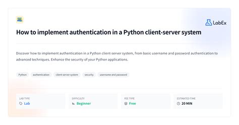 How To Implement Authentication In A Python Client Server System Labex