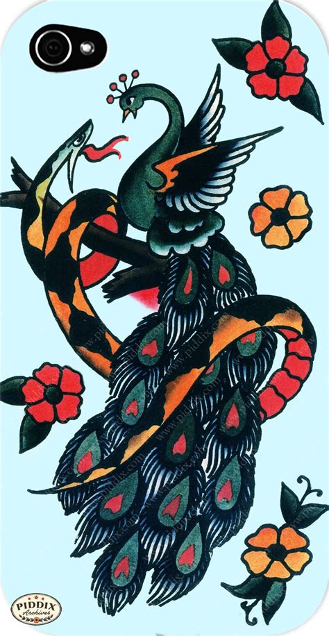 Old School Peacock Tattoo