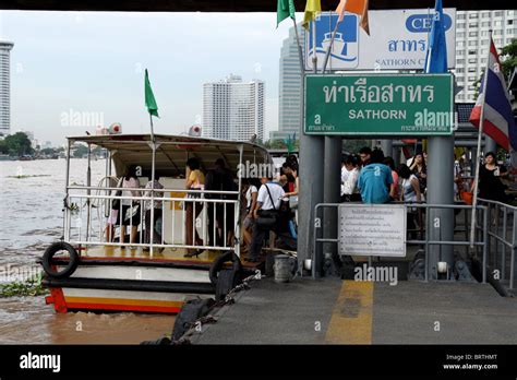 Express Boat Sathorn Pier Chao Phraya River Bangkok Thailand