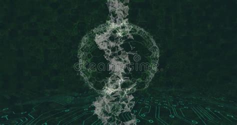 Dna Strand And Circuit Board Digital Data Processing Animation Stock