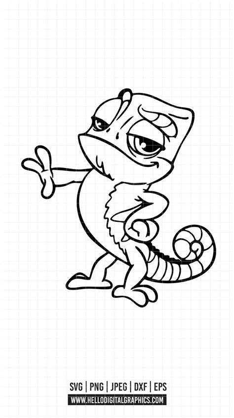 Pascal Rapunzel Outline Svg Png Eps Disneyy Pascal Sketch Clipart Vector Tangled Line Art