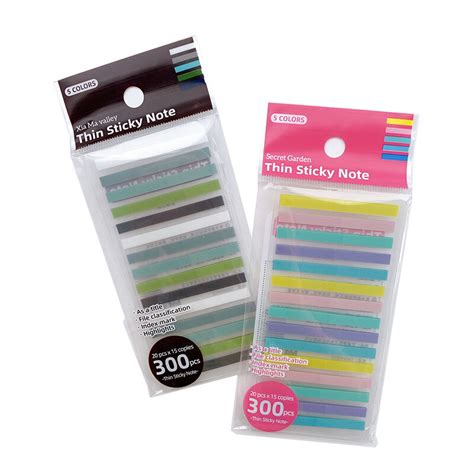 컬러 스티커 투명 형광 색인 탭 플래그 스티커 메모 문구 어린이 선물 학교 사무용품 300 매 노트북 및 쓰기 패드