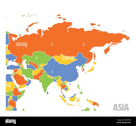 Simple Map Of Asia Map Of Asian Continents 1314 Powerpoint Slide