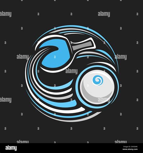 Vector Logo For Ping Pong Isolated Modern Emblem With Illustration Of Flying On Curve