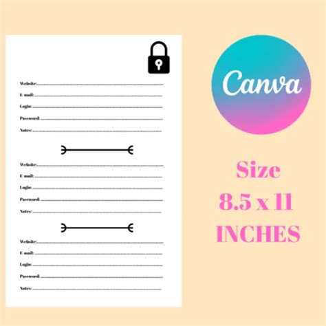 Canva Editable Password Tracker And Ready To Use Printable 50 Pages Book