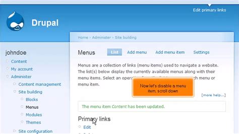 Drupal How To Manage Menus Youtube