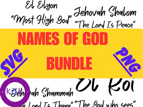 Names Of God Christian Svg Bundle Religious Svg Bundle Hebrew Names