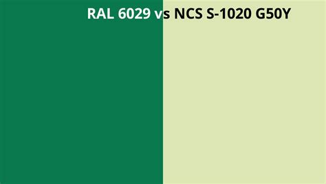 Ral 6029 Vs Ncs S 1020 G50y Ral Colour Chart Uk