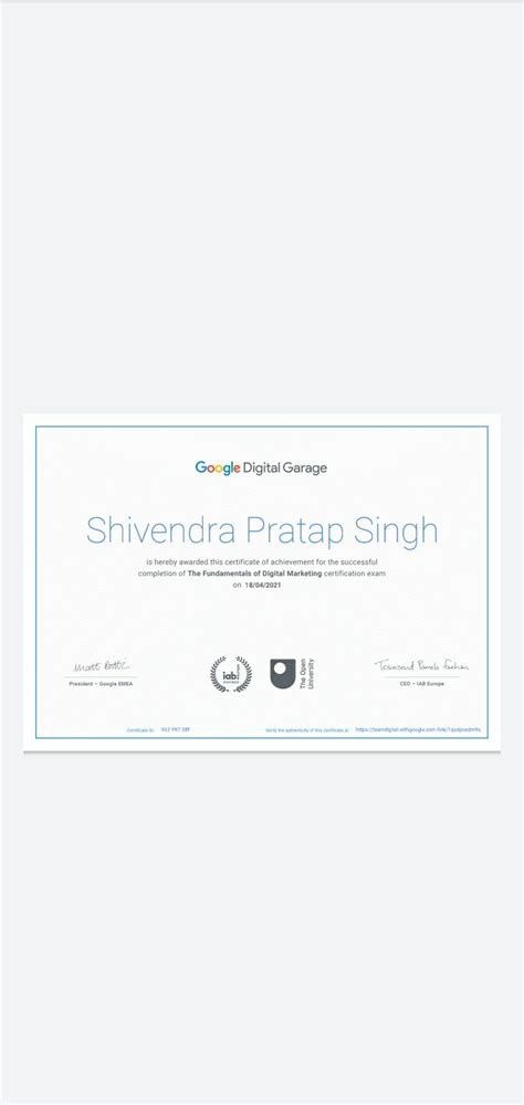Shivendra Pratap Singh On Linkedin Certificate