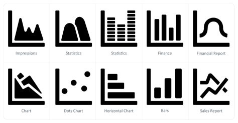 A Set Of 10 Diagrams And Reports Icons As Impressions Statistics