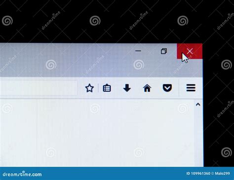 Mouse Cursor On Red X Stock Photo Image Of Menu Icon 109961360