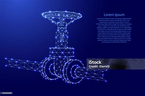 석유 가스 파이프 라인 석유 화학 생산 공장 밸브 프로판 파이프 라인 미래 지향적 인 다각형 파란색 선과 배너 포스터 인사말 카드를위한 빛나는 별 낮은 폴리 개념 벡터