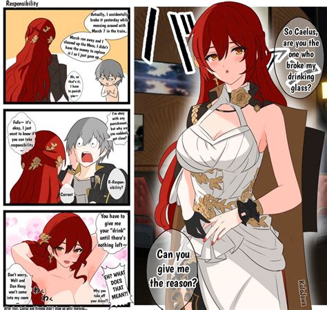 Trailblazer Caelus And Himeko Honkai And 1 More Drawn By Kulojawa