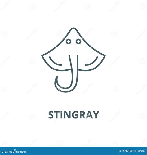 Stingray Vector Line Icon Linear Concept Outline Sign Symbol Stock Vector Illustration Of