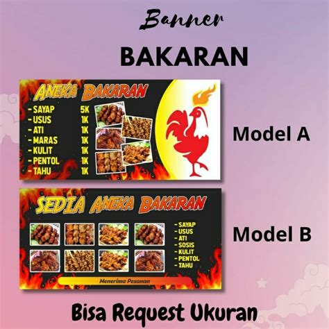Jual Cetak Banner Spanduk Aneka Bakaran Bisa Request Ukuran Shopee
