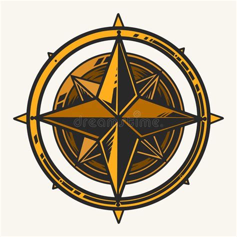 Marine Compass Vintage Colorful Label Stock Vector Illustration Of Navigation Element 262617409