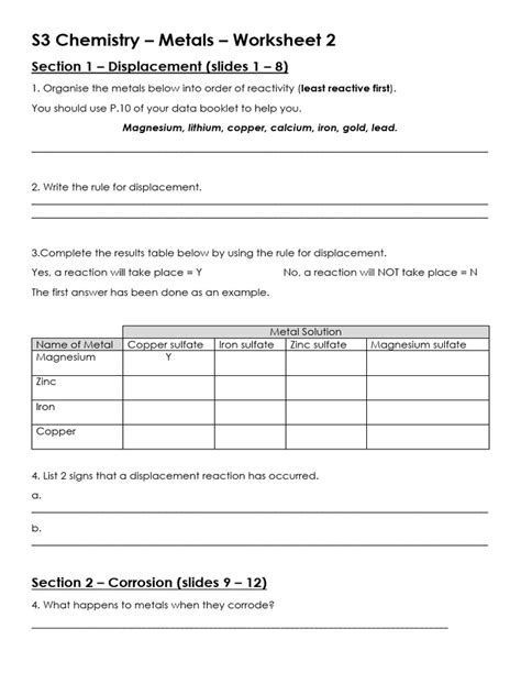 Week 2 Worksheet Pdf Corrosion Rust
