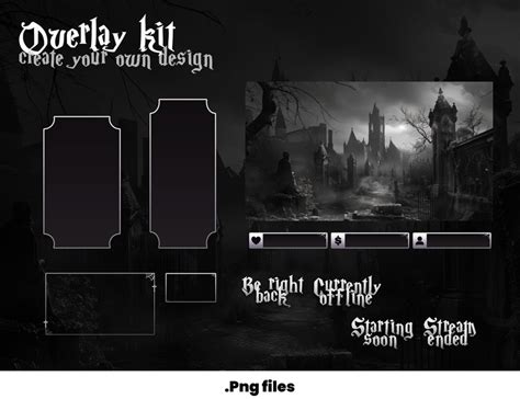 Dark Gothic Stream Overlay Emo Vampire Stream Package Twitch