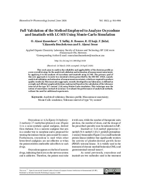 pdf full validation of the method employed to analyze oxycodone and