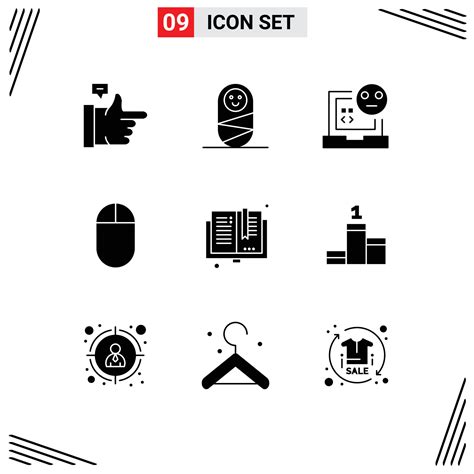 Modern Set Of 9 Solid Glyphs And Symbols Such As Position Library Development Education Back To