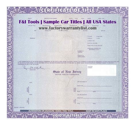 My Vehicle Title What Does A Car Title Look Like