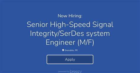 Senior High Speed Signal Integrityserdes System Engineer Mf At Adoc Talent Management