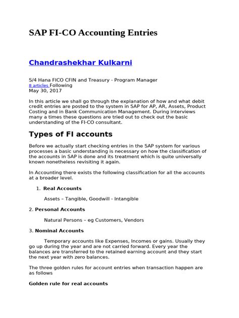 Sap Fi Co Accounting Entries Pdf