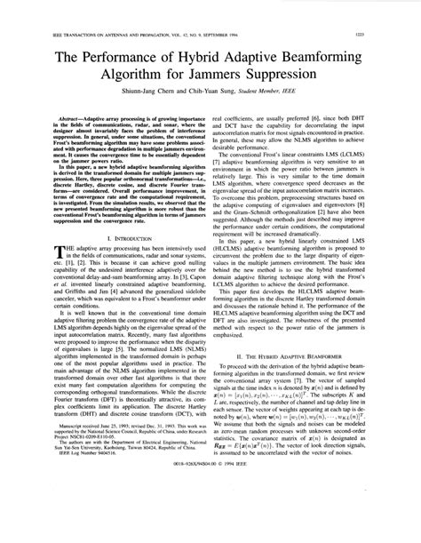 pdf the performance of hybrid adaptive beamforming algorithm for