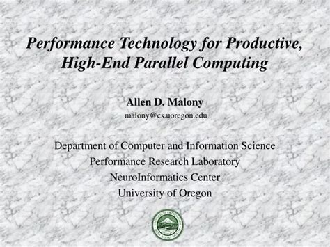 Ppt Performance Technology For Productive High End Parallel Computing Powerpoint Presentation