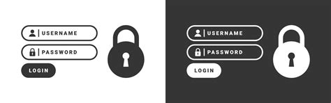 App Or Site Account Login Form Cybersecurity And Privacy Concepts To Protect Datavector