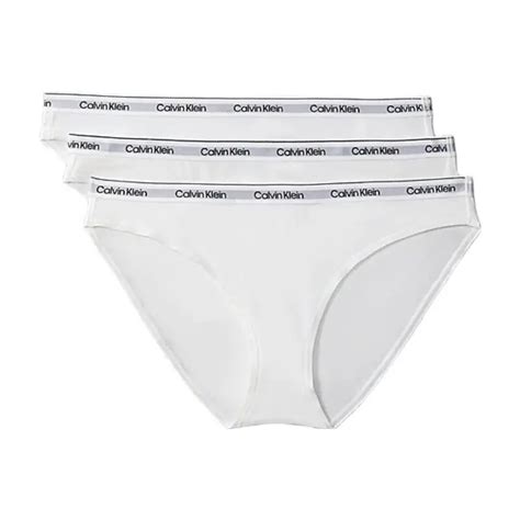 Calvin Klein Bikini 3 Pièces Logo Iconique Blanc S Lingerie