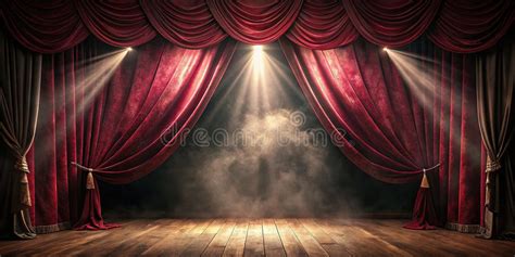 Deep Red Velvet Theatre Curtains Stock Illustrations 280 Deep Red