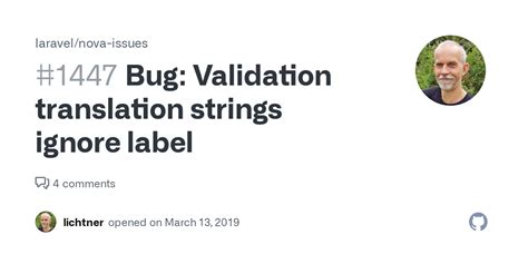 Bug Validation Translation Strings Ignore Label · Issue 1447 · Laravelnova Issues · Github