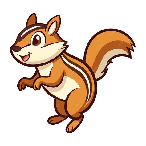 Chipmunk Rodent Jumps Kawaii Premium Ai Generated Vector