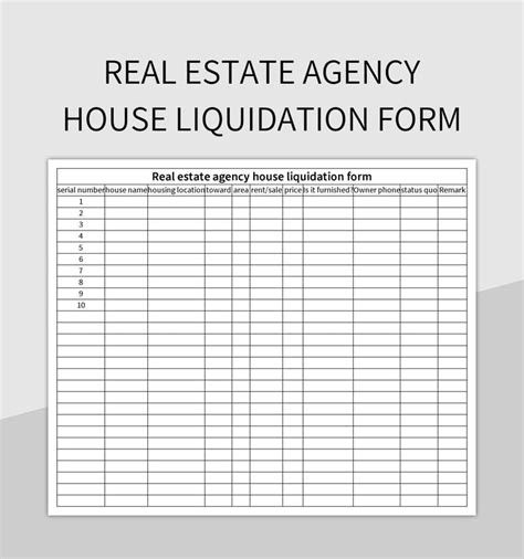 Free Liquidation Templates For Google Sheets And Microsoft Excel
