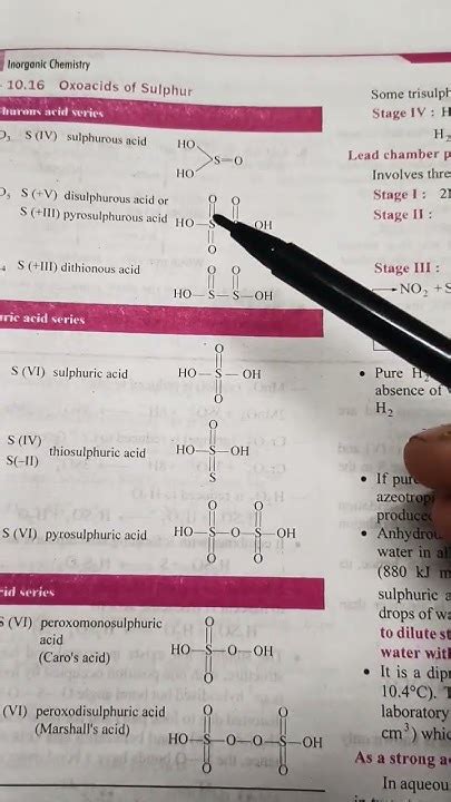 Oxoacids Of Sulphur Youtubeshorts Youtube