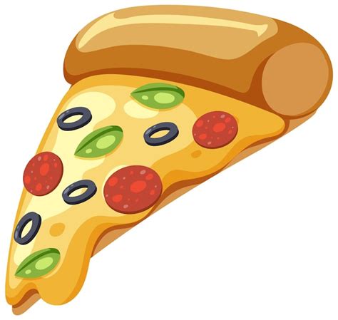 Вкусный кусочек пиццы с пепперони Бесплатно векторы
