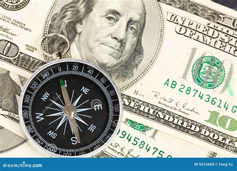 Compass And Dollar Stock Image Image Of Navigational 5313459