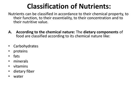 Nutrients Classification Pptx