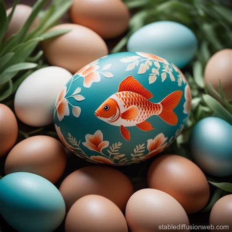 Fish Patterned Easter Egg Stable Diffusion Online